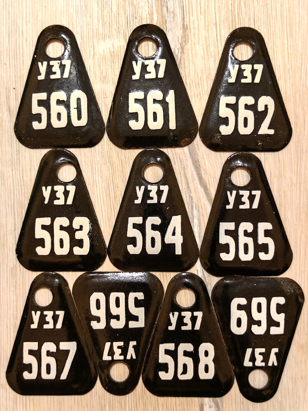 Vintage USSR Metal Wardrobe Tag Sign Dressing Room Number Hotel Room ...