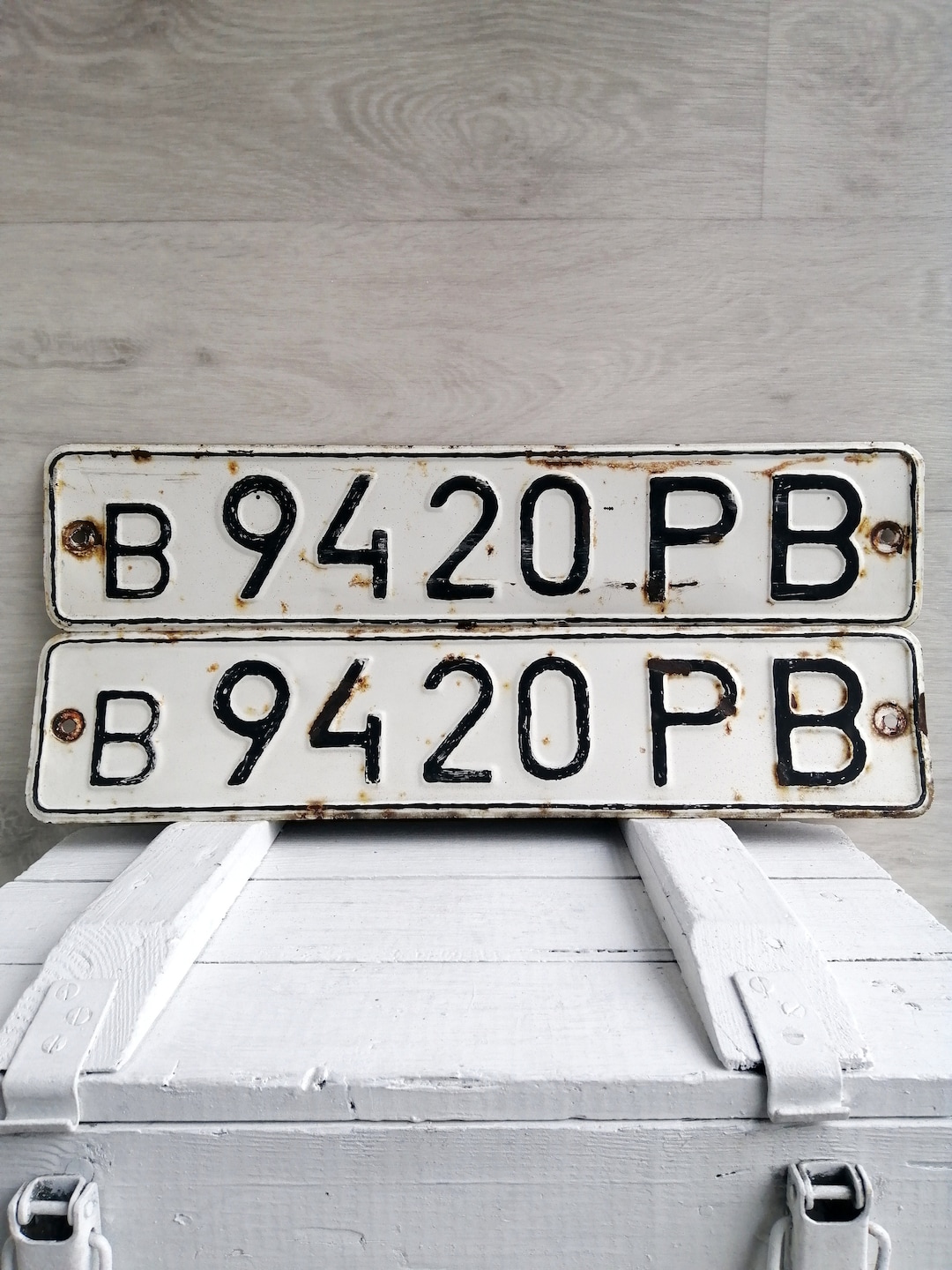 Pair of Vintage USSR Car Number Plates Soviet Car License Plates Wall ...