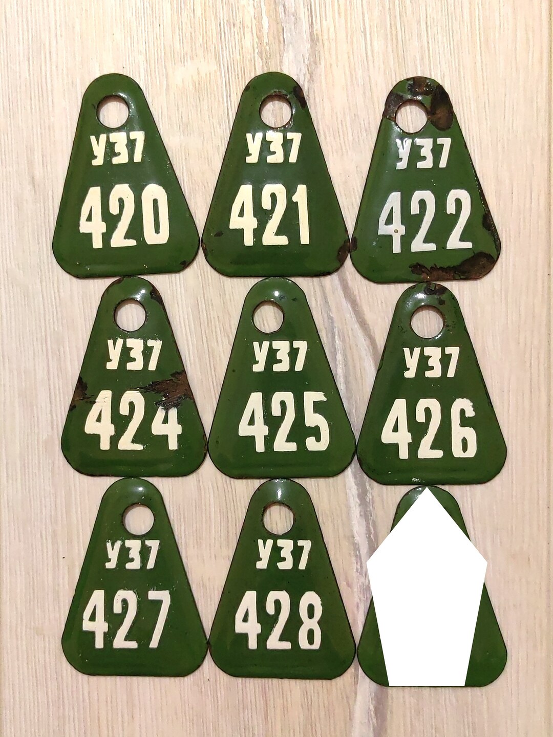 Choose Any Number Metal Tag Vintage USSR Enamel Number Key Token Soviet ...
