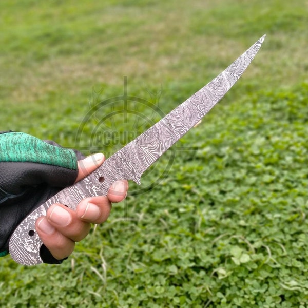 Damascus Fillet Knife Blank - Etsy