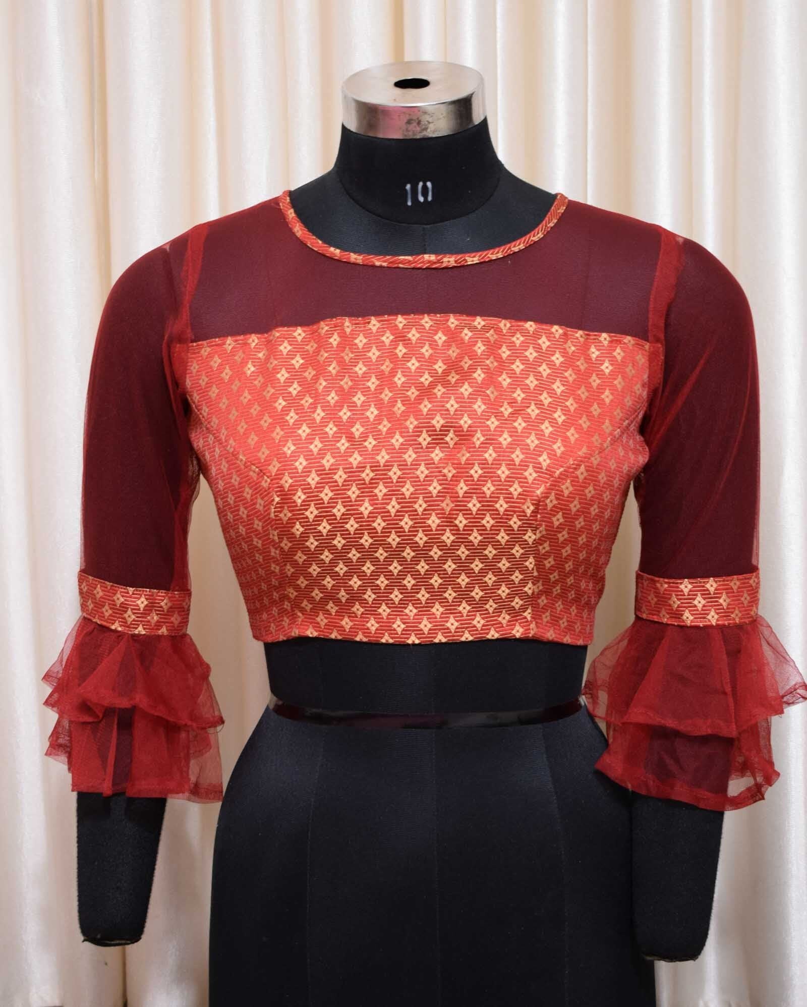 Net Designer Readmade Top Quality Blouse in Red Designer | Etsy