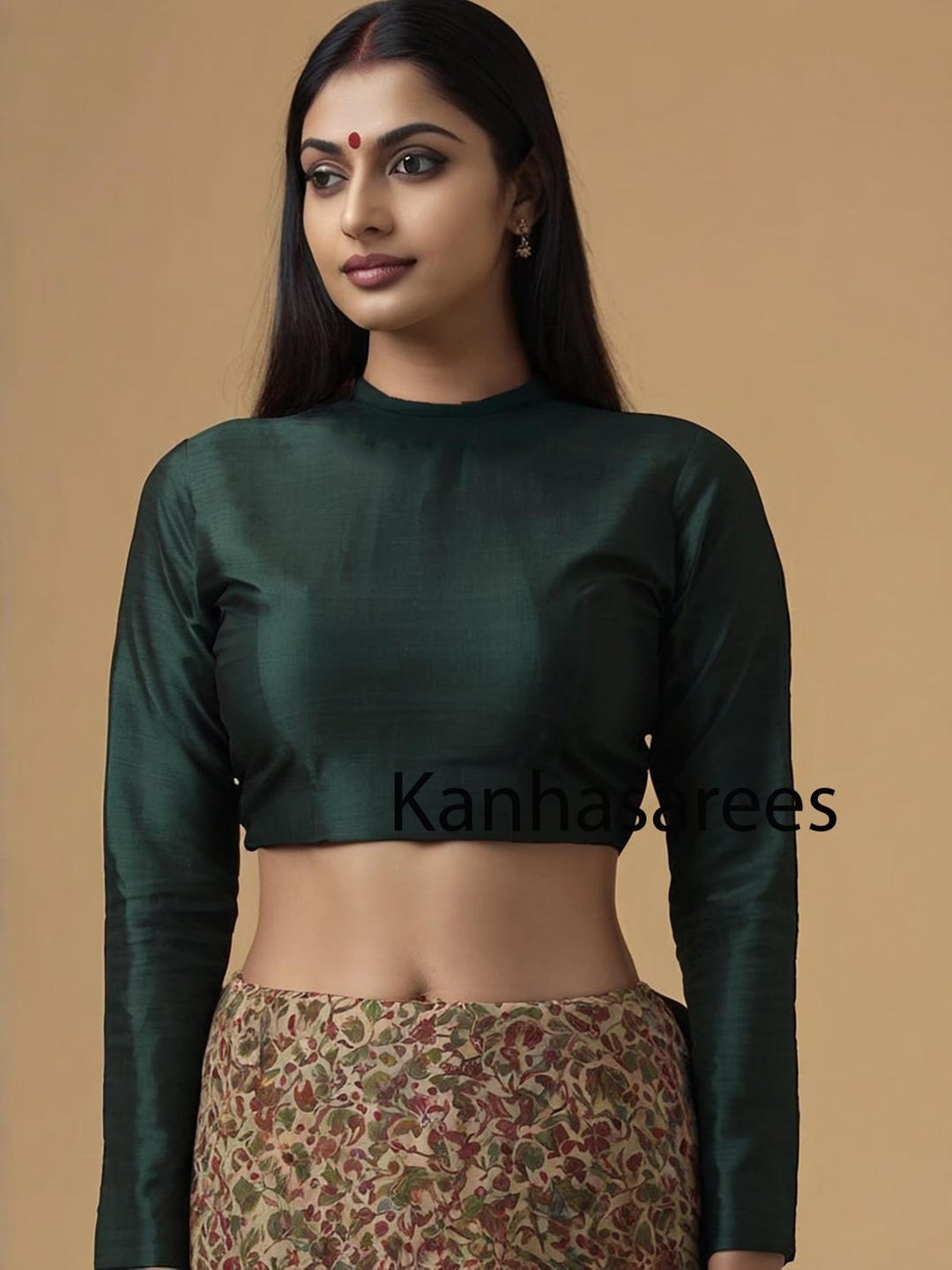 High Neck Choli for Lehenga | Custom Crop Top Saree Blouse ...