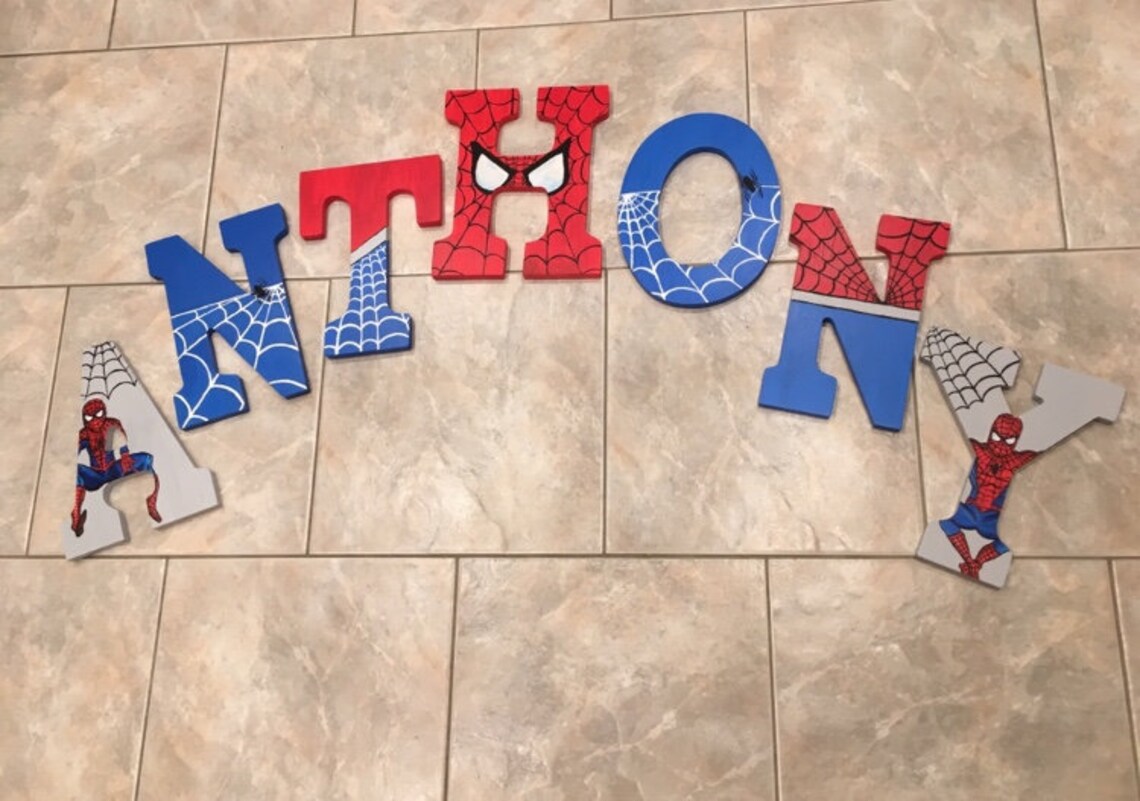 Handpainted Spiderman Letters PER LETTER - Etsy