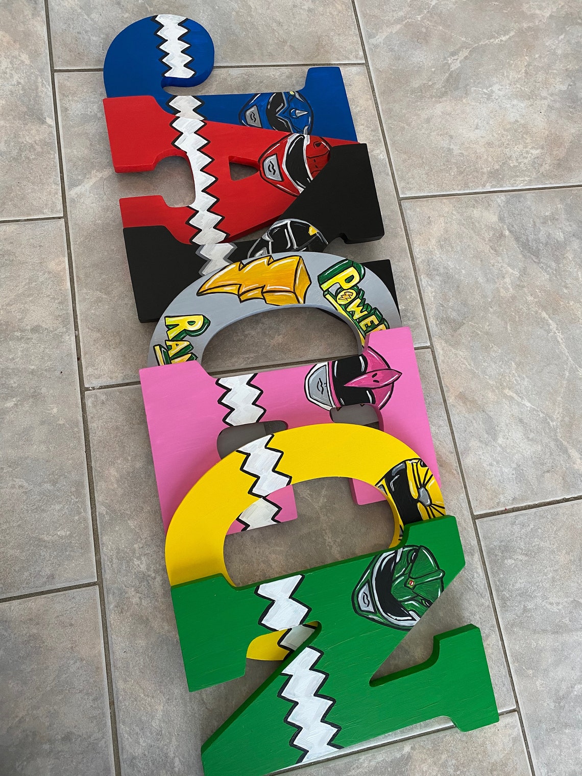Hand Painted Power Rangers Letters PER LETTER | Etsy