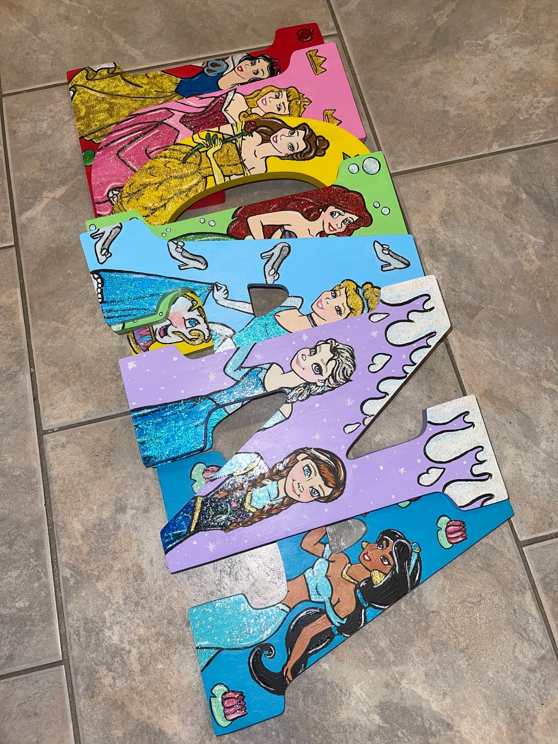Hand Painted Princess Letters PER LETTER - Etsy