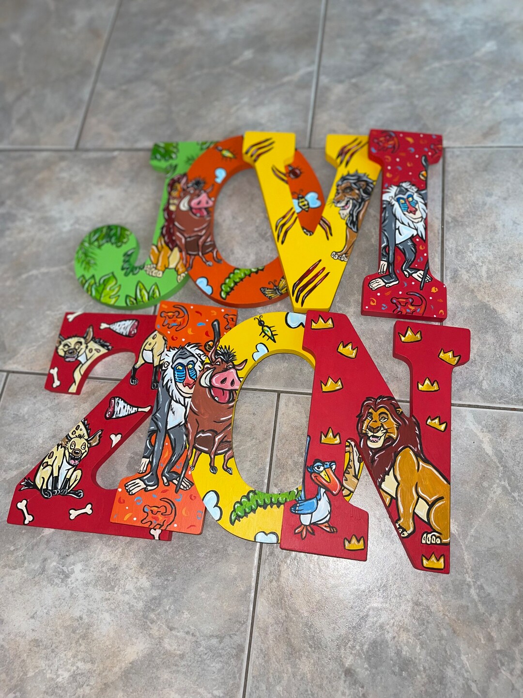 Hand Painted Lion King Letters (PER LETTER) - Etsy