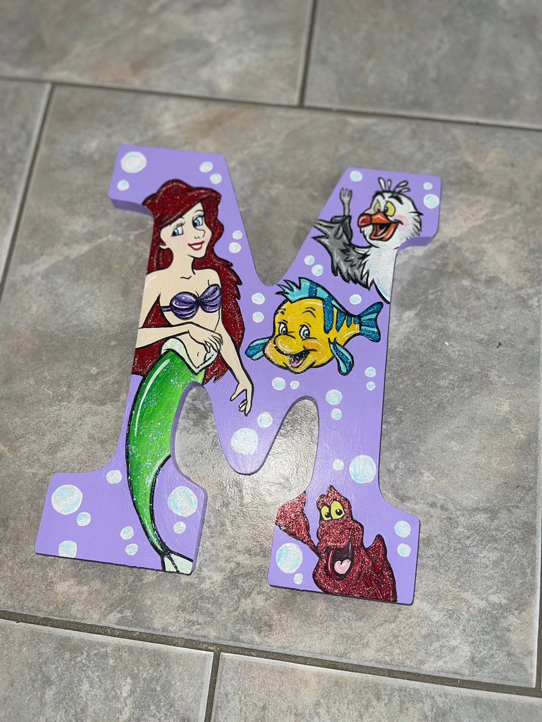 Hand Painted Little Mermaid Letters (PER LETTER) - Etsy