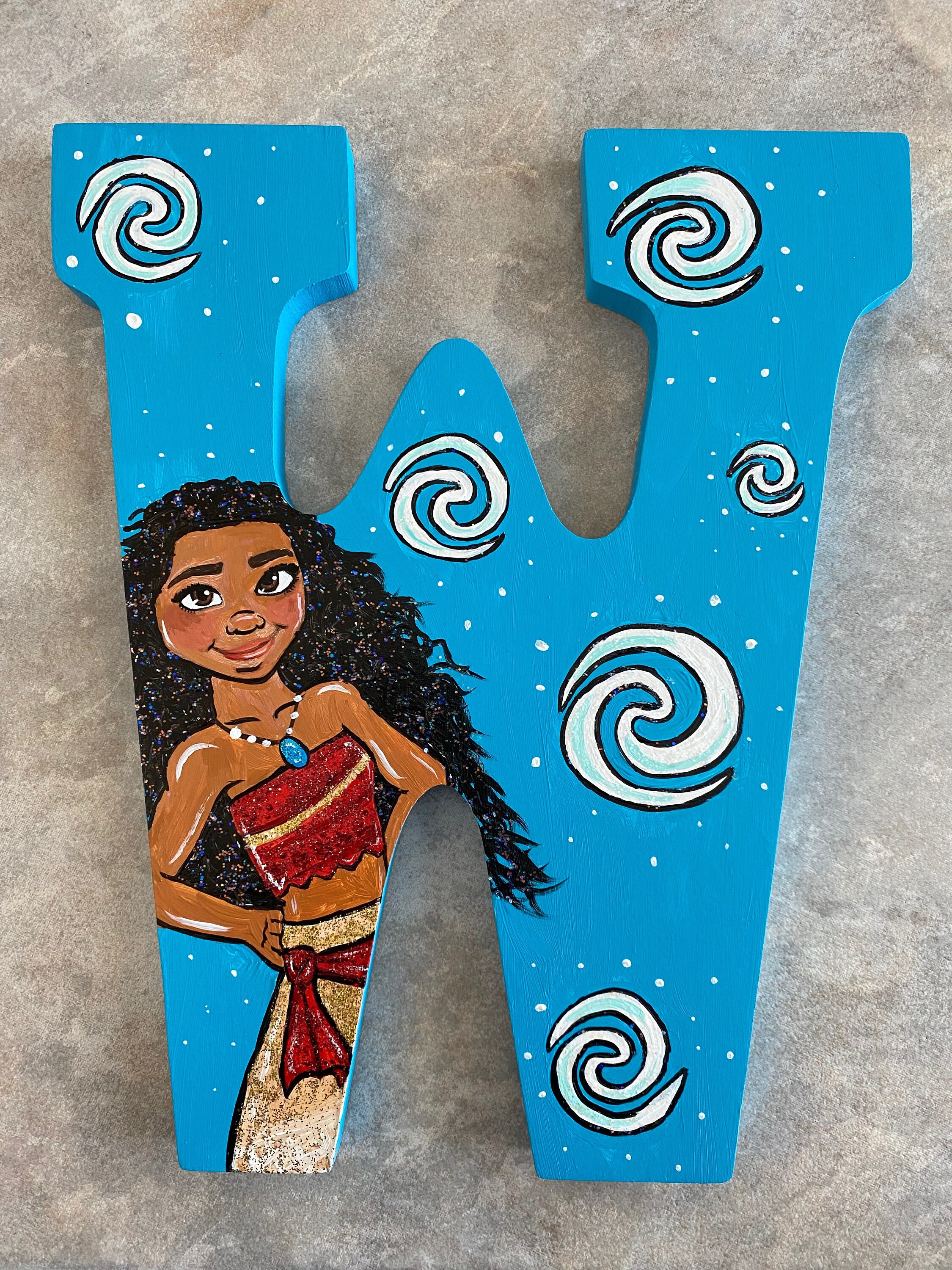 Hand Painted Moana Letters (PER LETTER) - Etsy