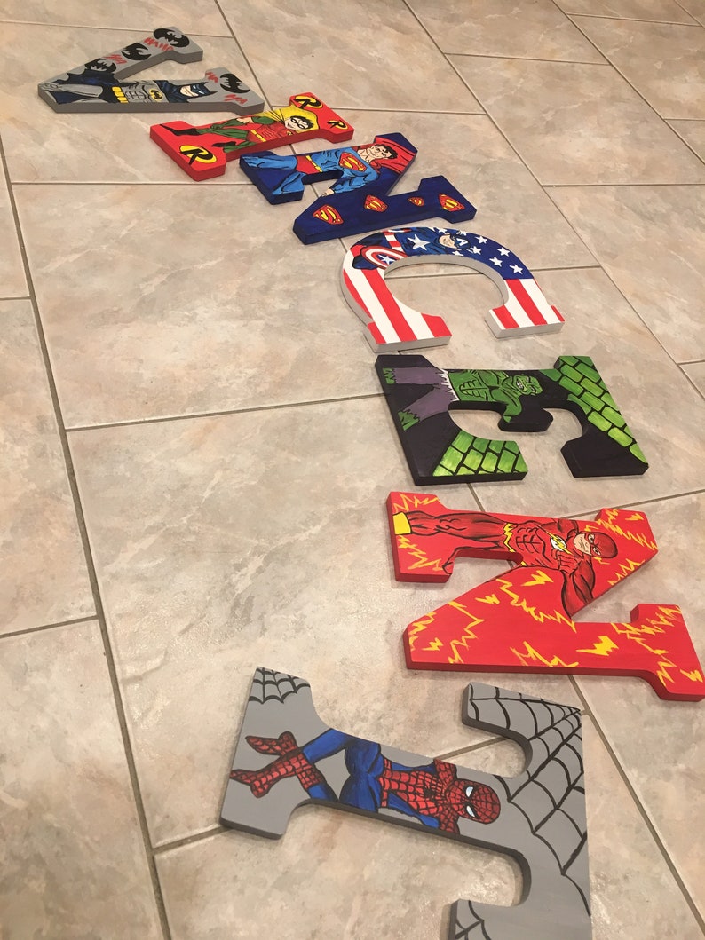 Hand Painted Superhero Letters PER LETTER - Etsy