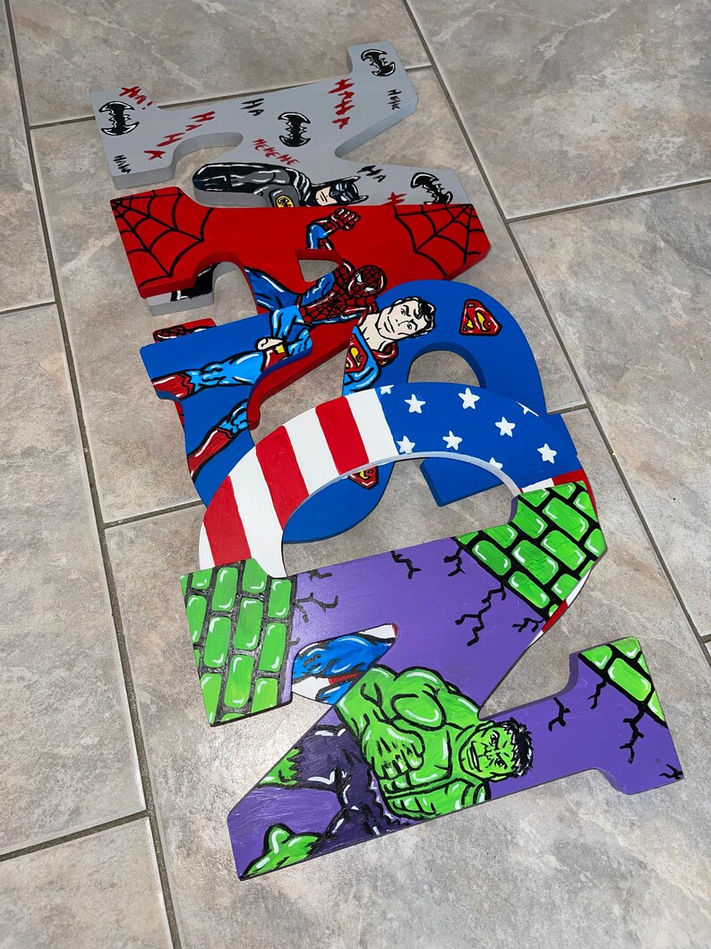 Hand Painted Superhero Letters PER LETTER - Etsy