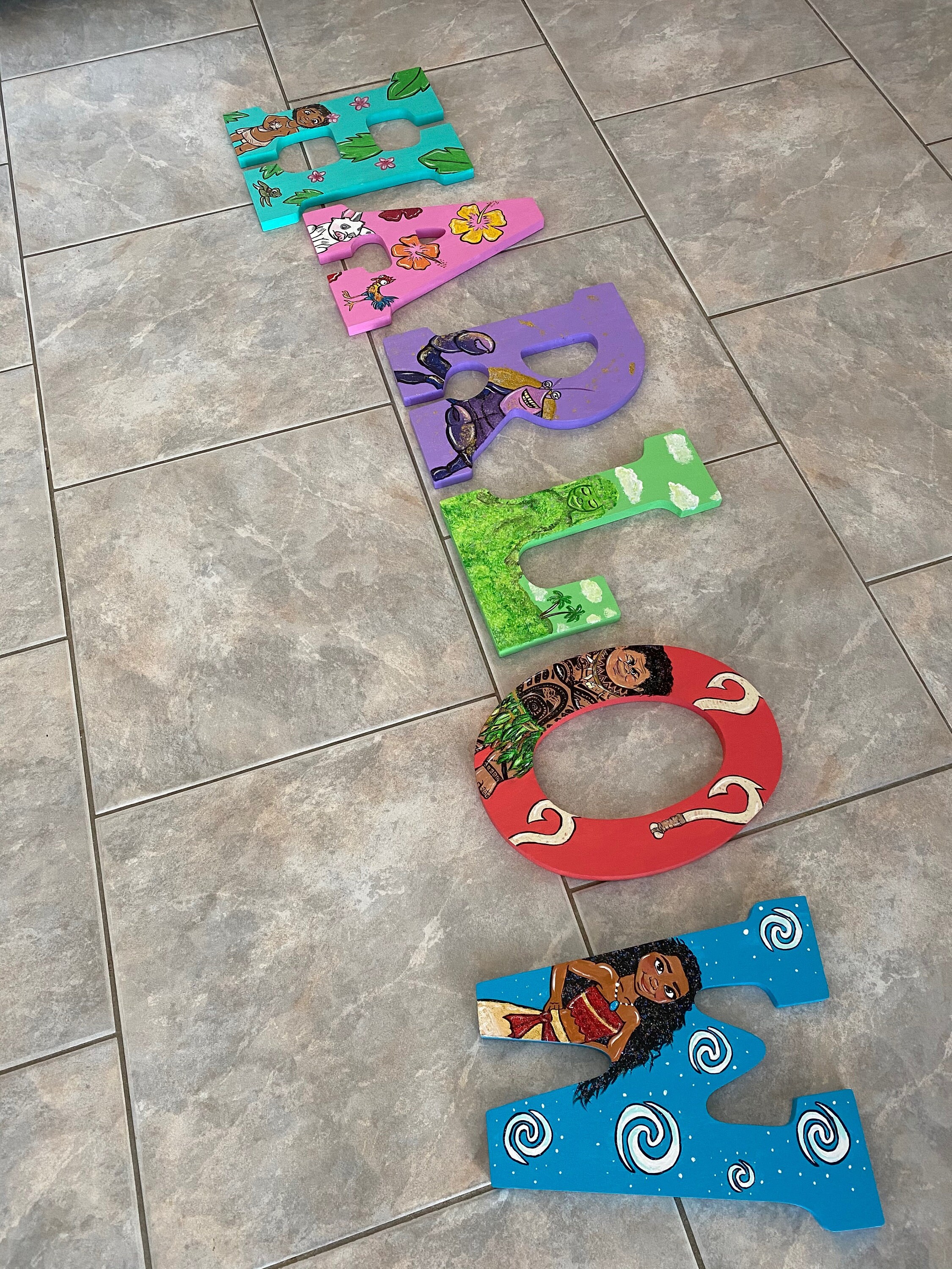 Hand Painted Moana Letters PER LETTER | Etsy
