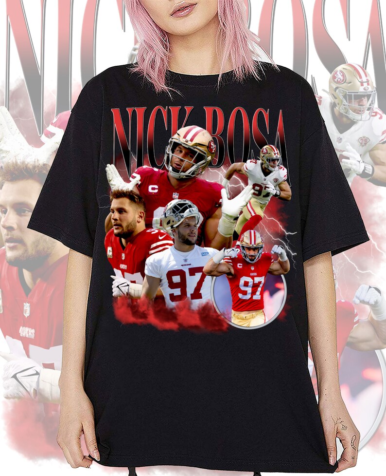 Vintage Nick Bosa PNG, San Francisco Football PNG, Vintage Bootleg ...