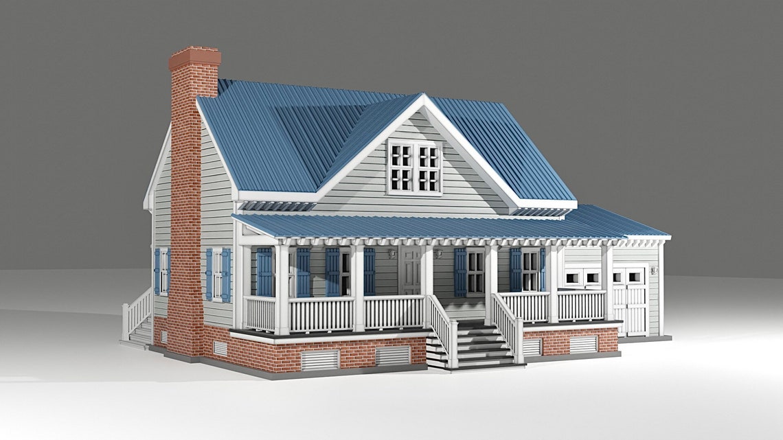 N Scale Cottage House With Garage - 1:160 for Diorama Modeling Kit ...