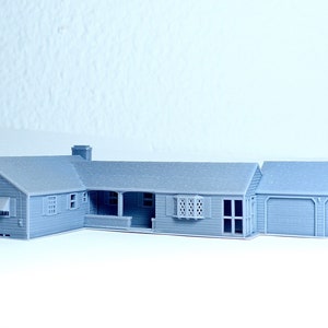 N Scale Ranch House With Garage - 1:160 for Diorama Modeling Kit ...