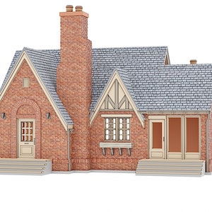 N Scale Brick Cottage - 1:160 for Diorama Modeling Kit - Building#30b ...