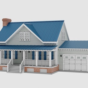 HO Scale Cottage Farmhouse With Garage - 1:87 for Diorama Modeling Kit ...
