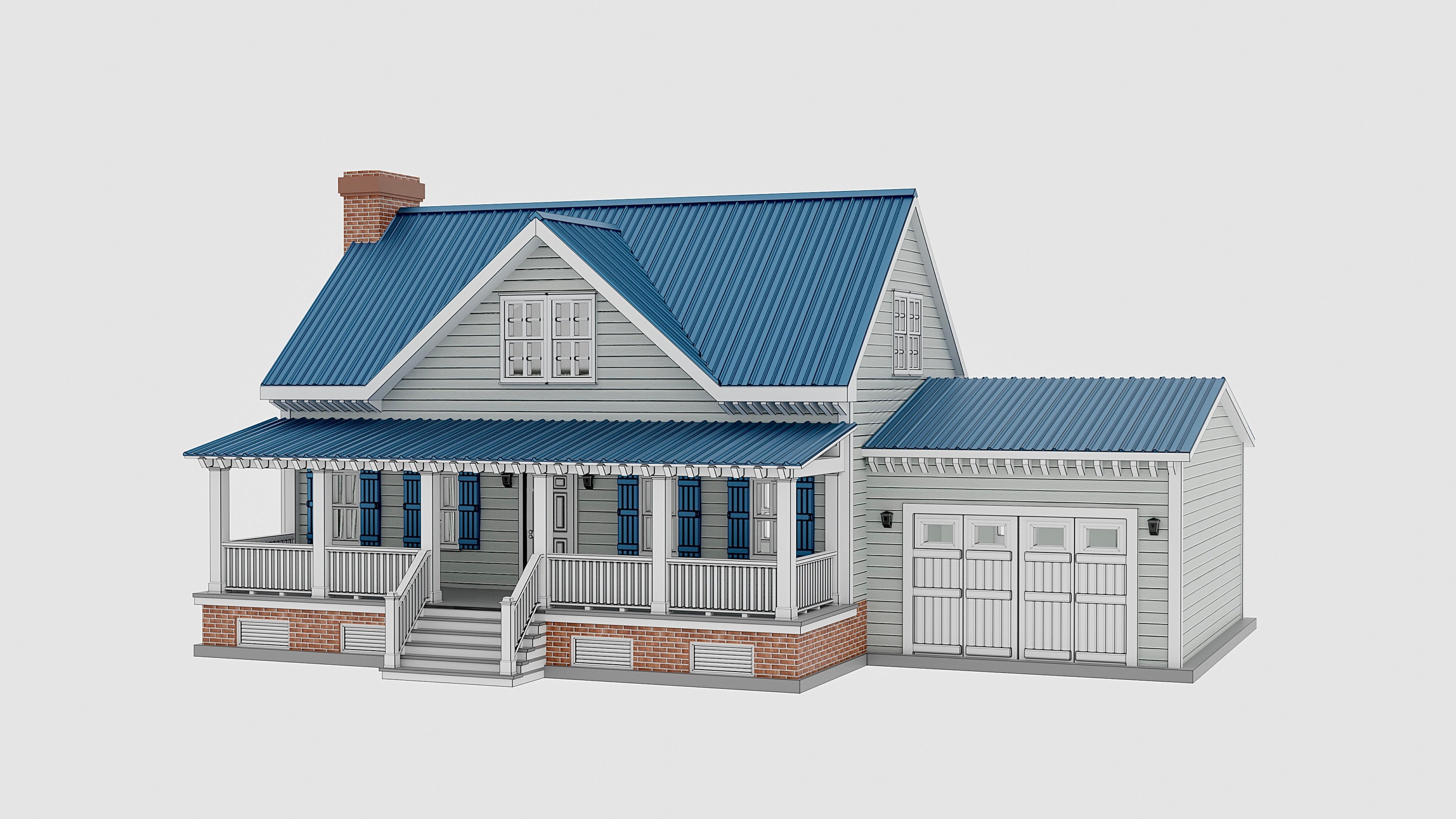 HO Scale Cottage Farmhouse With Garage - 1:87 for Diorama Modeling Kit ...