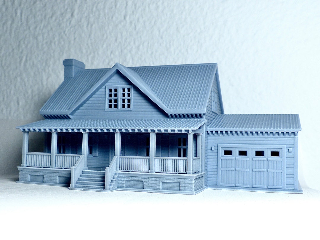 HO Scale Cottage Farmhouse With Garage - 1:87 for Diorama Modeling Kit ...