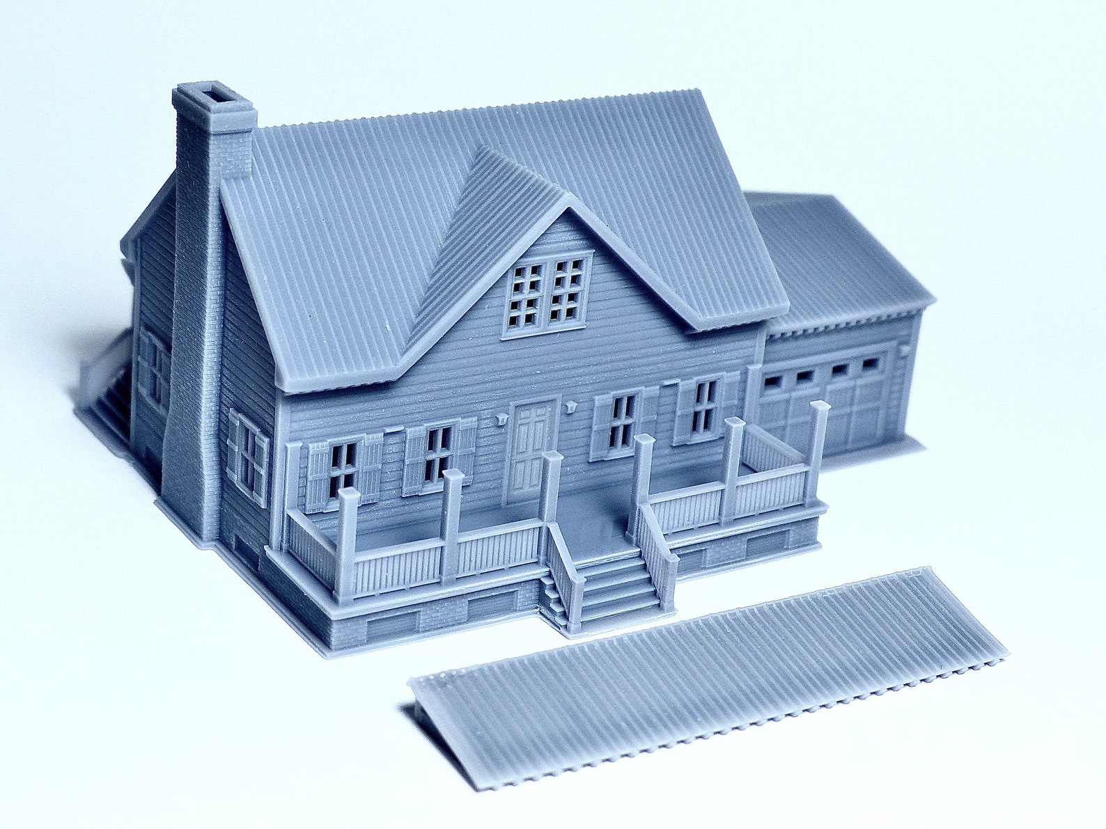 N Scale Cottage House With Garage - 1:160 for Diorama Modeling Kit ...