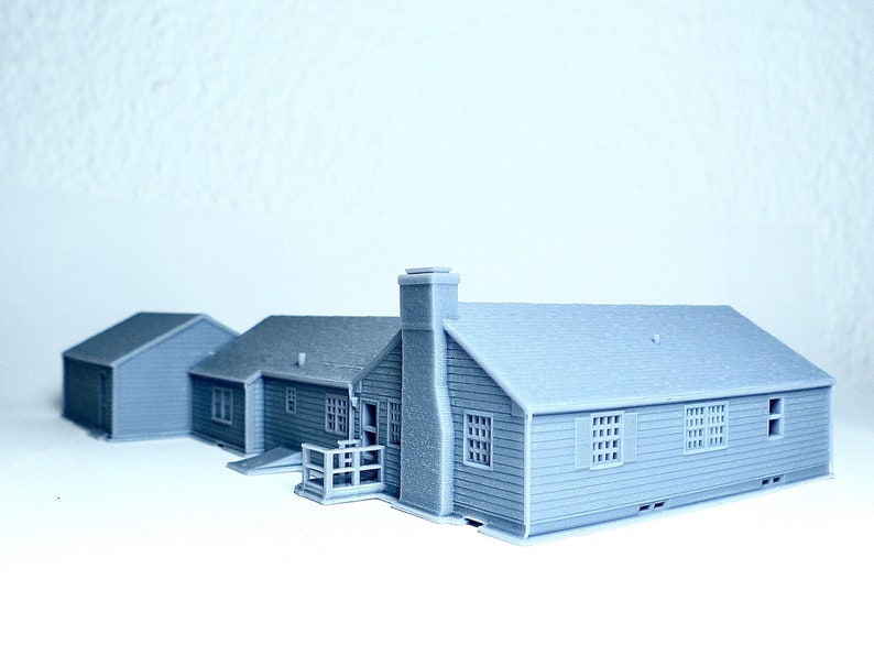 N Scale Ranch House With Garage - 1:160 for Diorama Modeling Kit ...