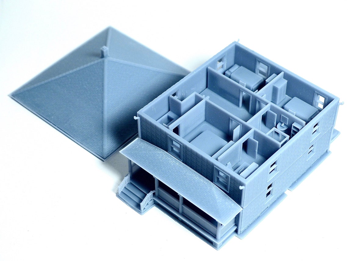 N Scale Cottage House With Interior Structure – Resin Building Model 1: ...