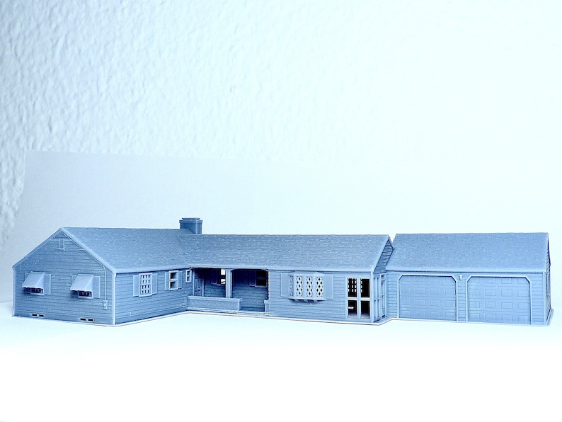 N Scale Ranch House With Garage - 1:160 for Diorama Modeling Kit ...
