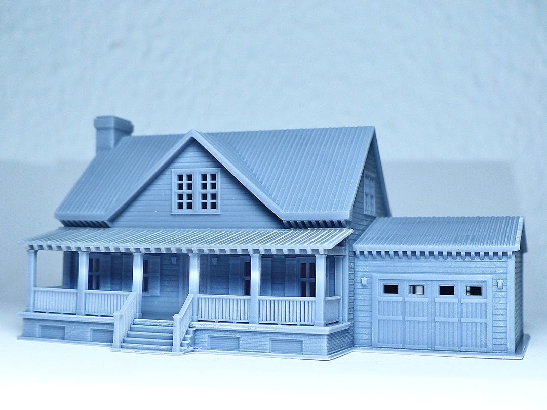 N Scale Cottage House With Garage - 1:160 for Diorama Modeling Kit ...