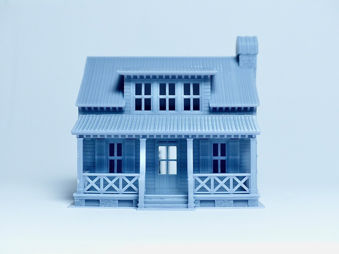 N Scale Cottage With Back Terrace - 1:160 for Diorama Modeling Kit ...