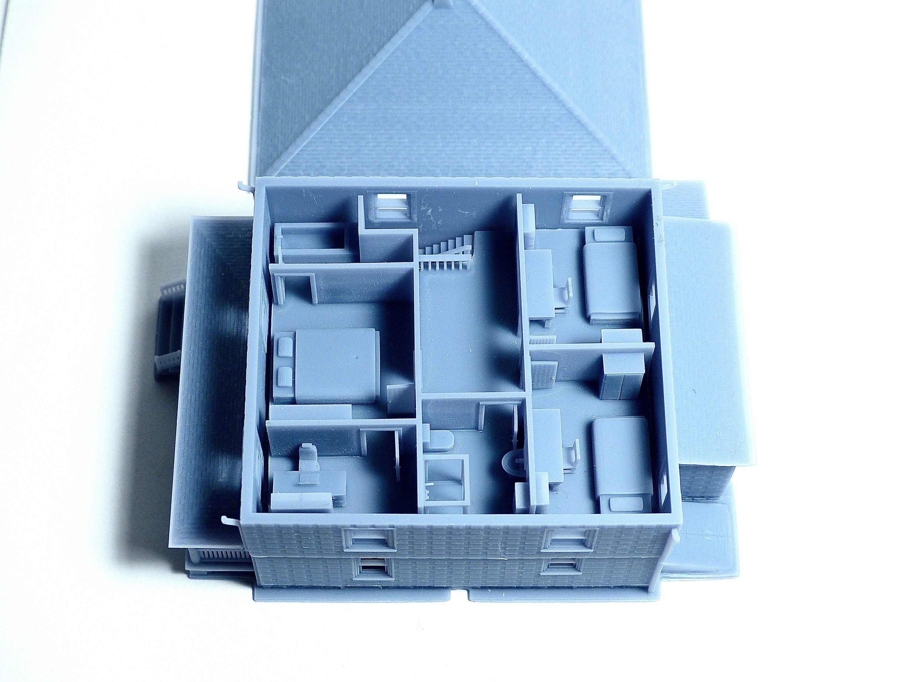 N Scale Cottage House With Interior Structure – Resin Building Model 1: ...