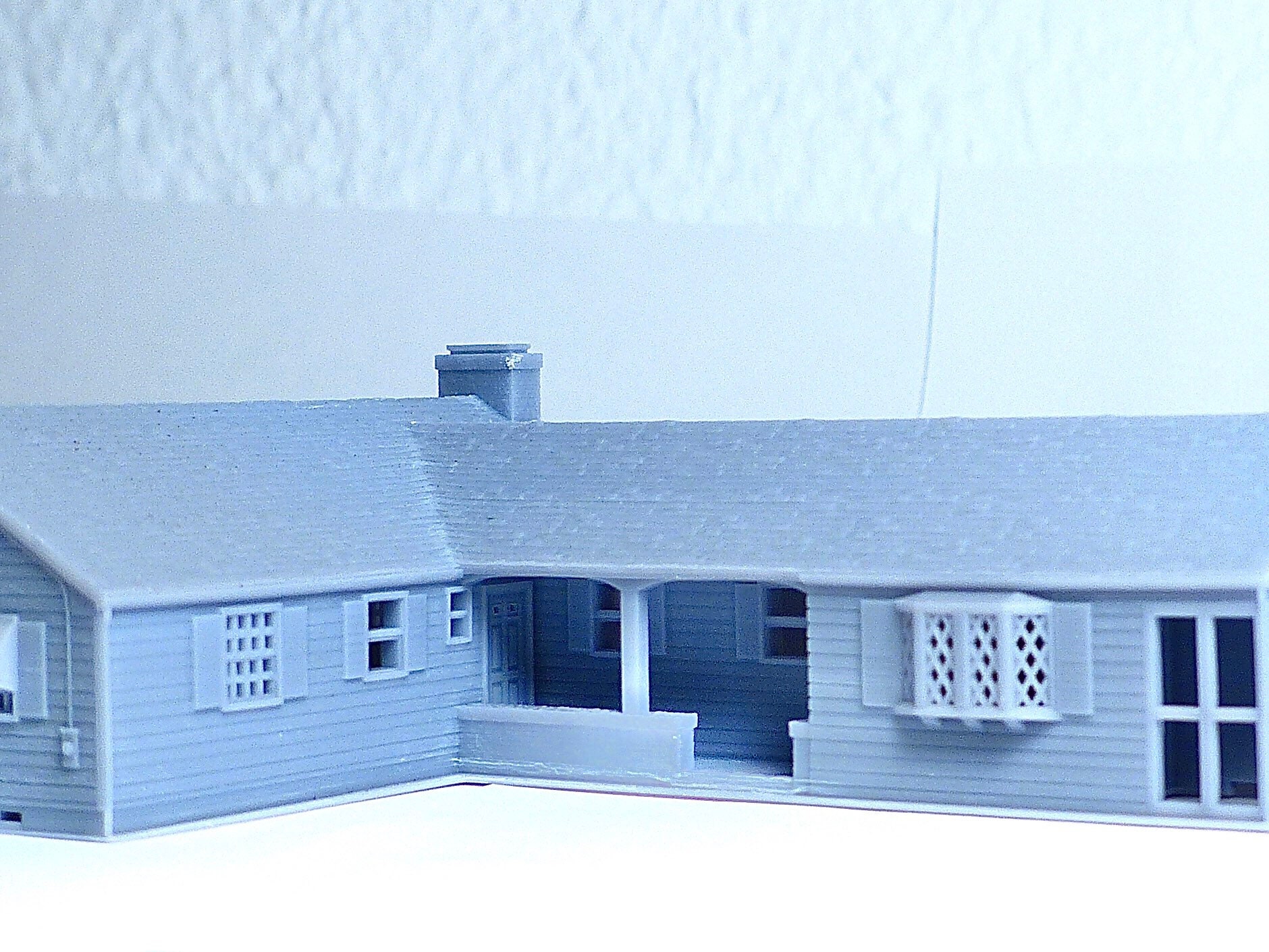 N Scale Ranch House With Garage - 1:160 for Diorama Modeling Kit ...