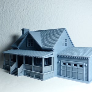 HO Scale Cottage Farmhouse With Garage - 1:87 for Diorama Modeling Kit ...
