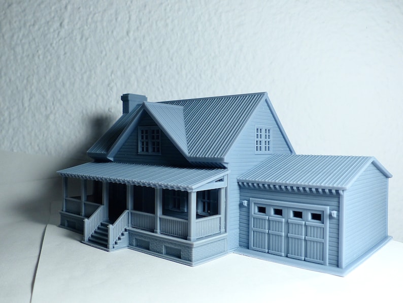 HO Scale Cottage Farmhouse With Garage - 1:87 for Diorama Modeling Kit ...