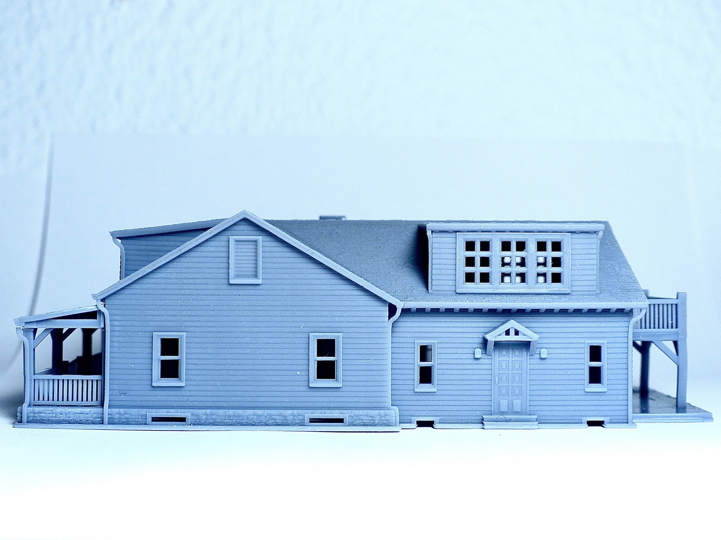 N Scale Farmhouse Style House - 1:160 for Diorama Modeling Kit ...