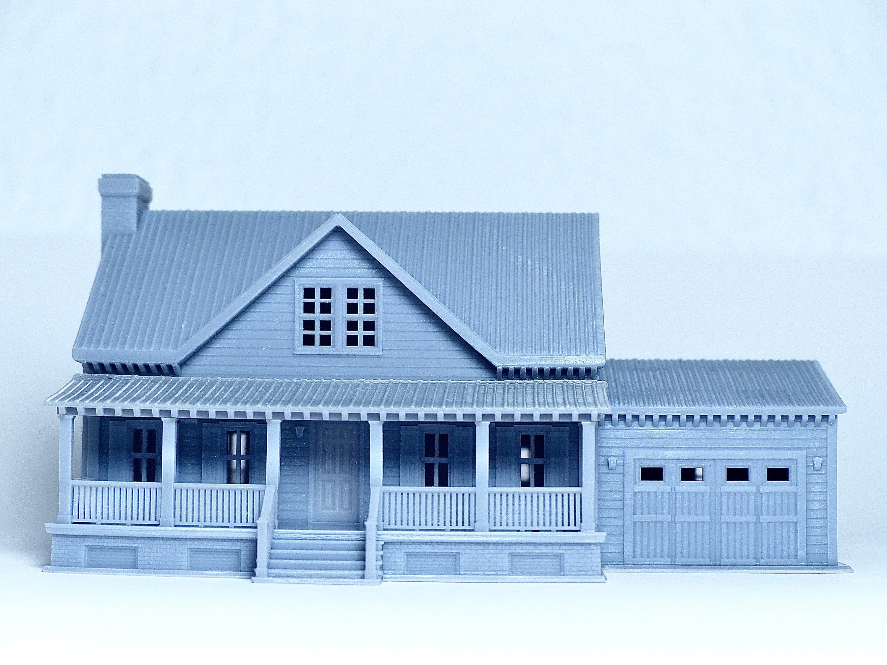 N Scale Cottage House With Garage - 1:160 for Diorama Modeling Kit ...