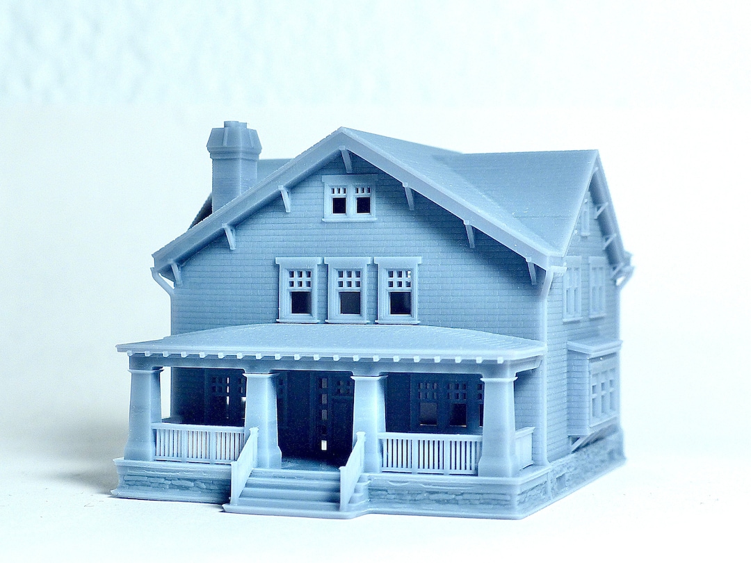 Z Scale Craftsman Style House - 1:220 for Diorama Modeling Kit ...