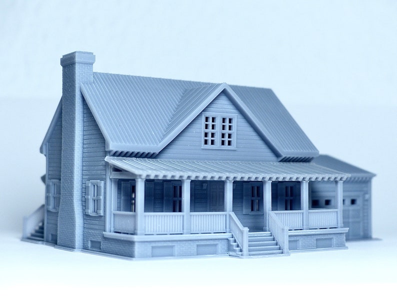 N Scale Cottage House With Garage - 1:160 for Diorama Modeling Kit ...