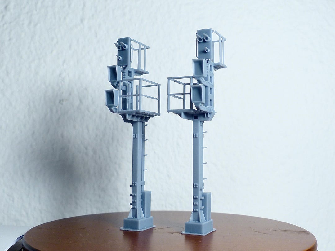 HO Scale Railway Signal Mast Pack of 2 - 1:87 for Diorama Modeling Kit ...