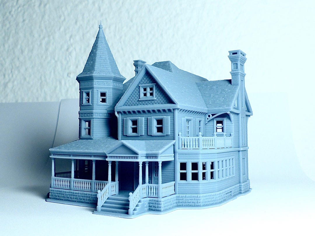 N Scale Queen Anne Style Victorian House - 1:160 for Diorama Modeling ...