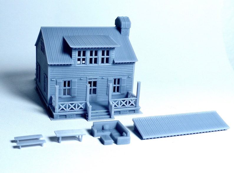 N Scale Cottage With Back Terrace 1:160 for Diorama Modeling - Etsy