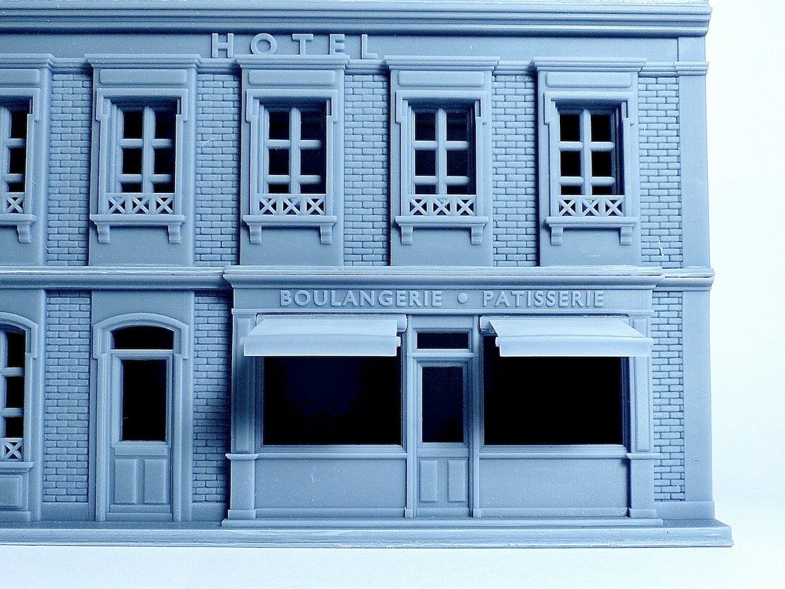 HO Scale French Hotel With Bakery Store – Diorama Building Model 1:87 ...