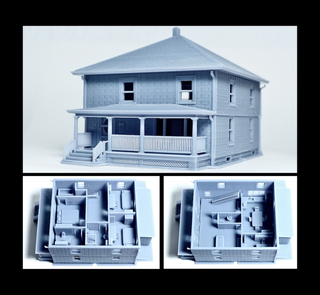 N Scale Cottage House With Interior Structure 1:160 for Diorama ...