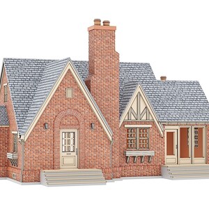 N Scale Brick Cottage - 1:160 for Diorama Modeling Kit - Building#30b ...