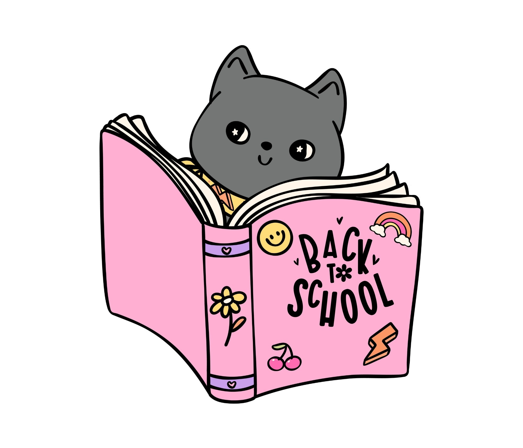 School Cat PNG - Etsy