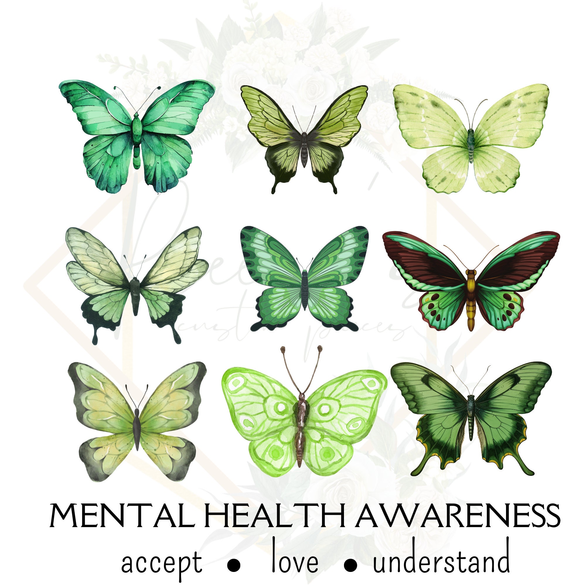 Accept Love Understand MHA Butterflies PNG - Etsy