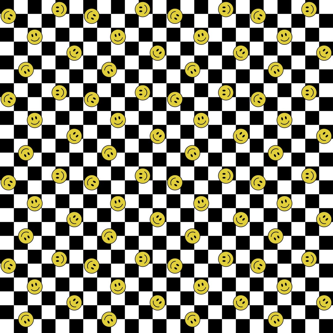 Smiley Checkers Small Print SEAMLESS PNG - Etsy