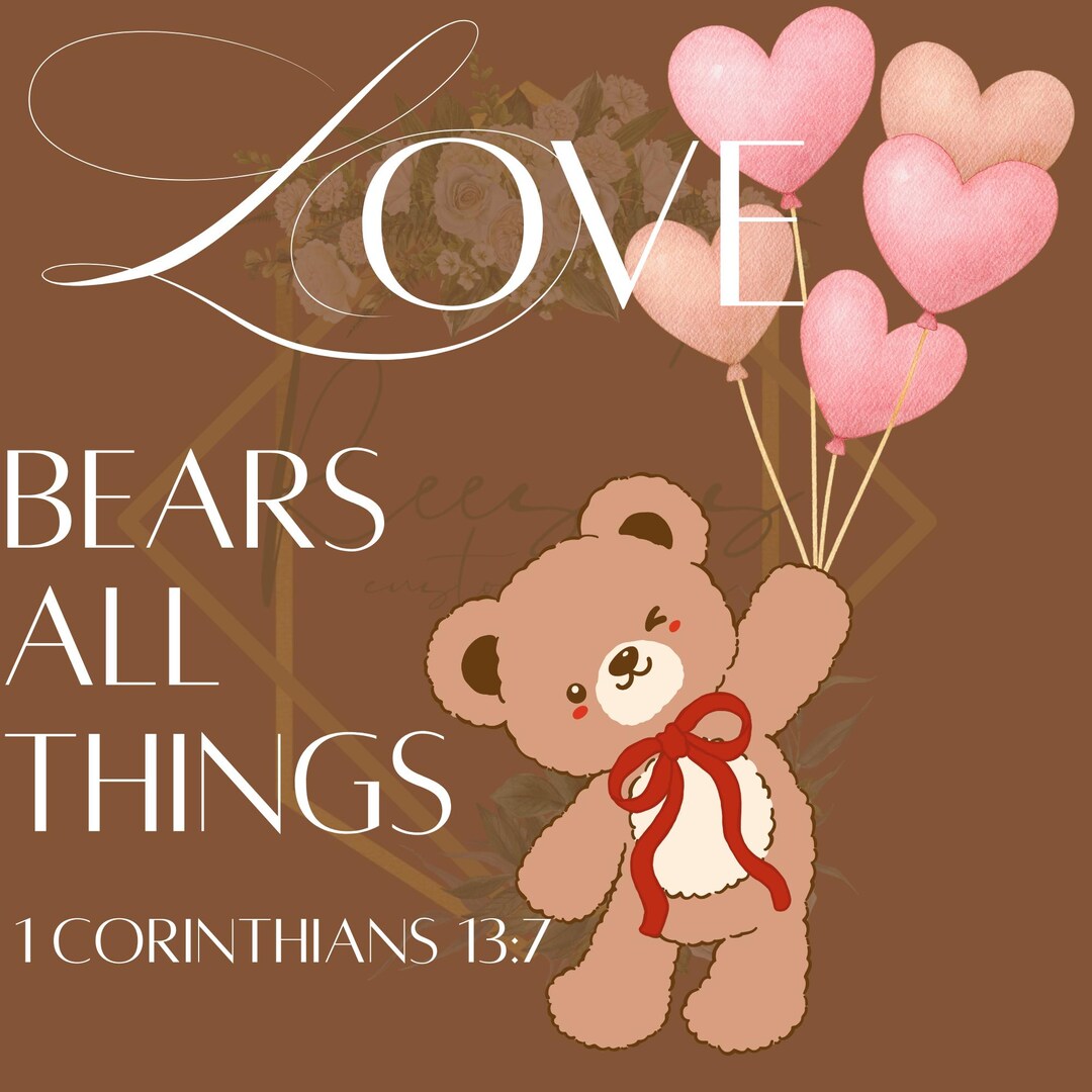 Love Bears All Things Heart Balloon Bouquet Option 4 WHITE FONT PNG - Etsy