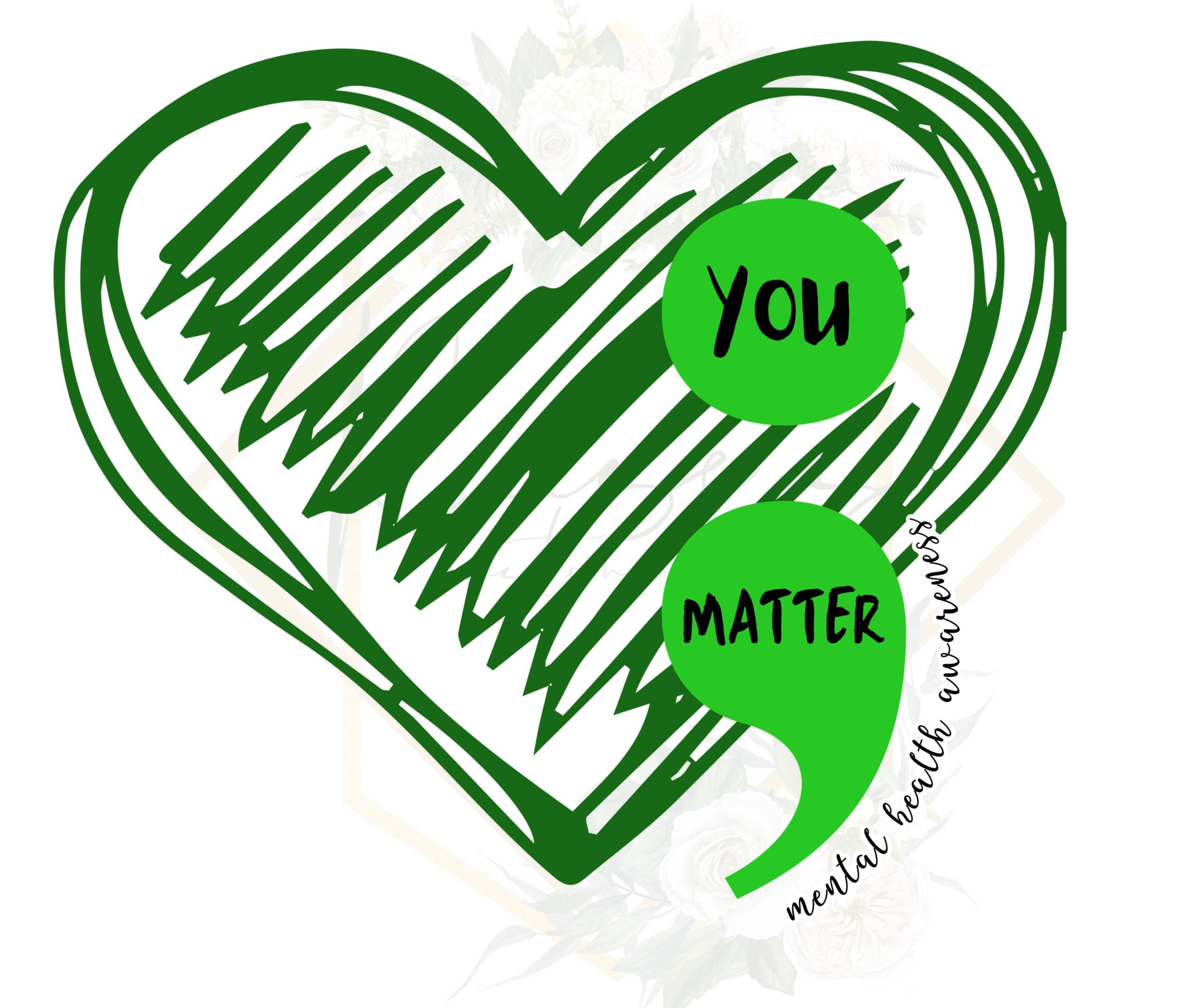 Mental Health AWARENESS Semi-colon Heart PNG - Etsy