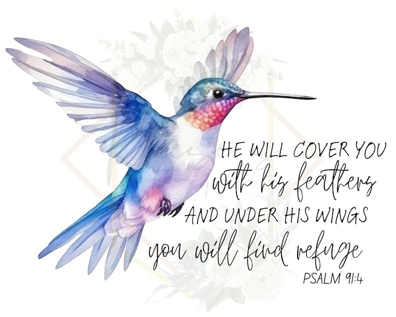 Under His Wings Psalm 91:4 PNG - Etsy