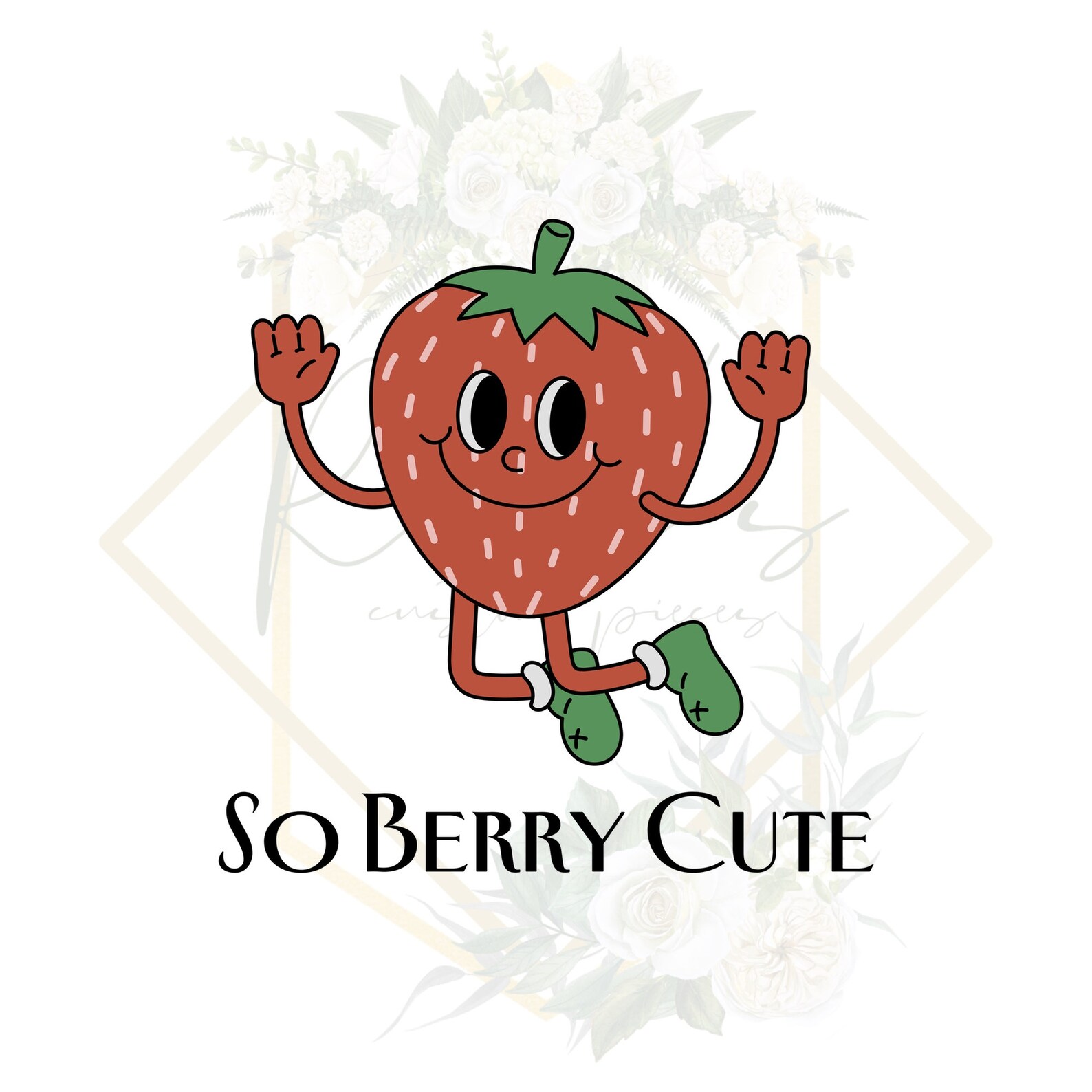 So Berry Cute Retro Strawberry PNG - Etsy UK
