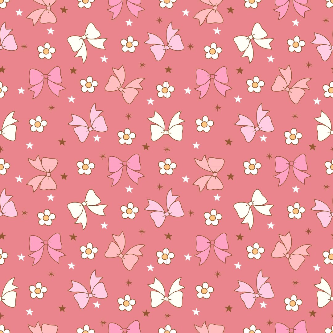 Flower Power Bows Dark Rose SEAMLESS PNG - Etsy